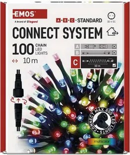 Propojovací vánoční řetěz bez zdroje EMOS Connecting D1AM03 ZY1926 100LED 10m multicolor