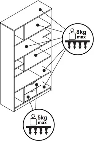 Regál/knihovna Sten 1, dub burgund/grafitově šedý