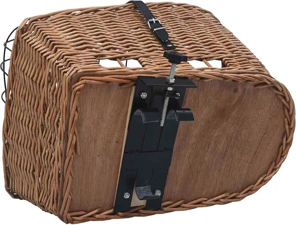Koš na zadní kolo s krytem 55 x 31 x 36 cm přírodní vrba 170903