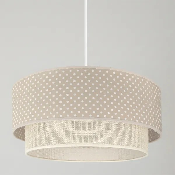 Brilagi-LED Lustr na lanku BOHO BOBO 1xE27/60W/230V pr. 40 cm puntíky béž./krém.
