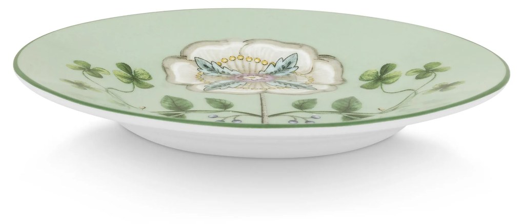 Pip Studio Lily & Lotus talířek Ø12cm, zelený (talíř tenkostěnného porcelánu)