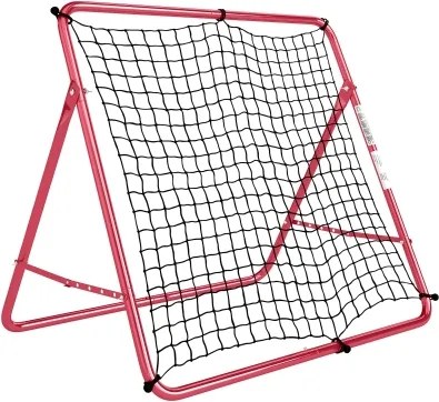 SPORTNOW přenosná fotbalová odrazová síť, 5 nastavitelných úhlů, ocel a dvojitá nylonová vrstva, 103x72x89cm, červená