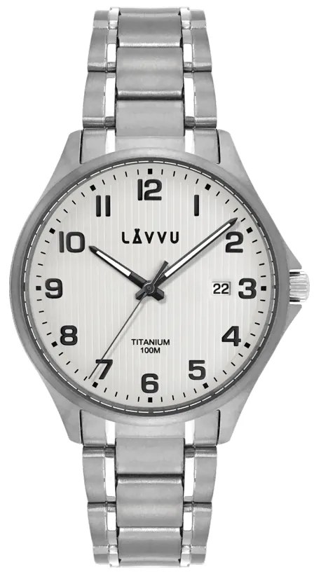 Titanové hodinky se safírovým sklem LAVVU TITANIUM LILLEHAMMER Silver LWM0151