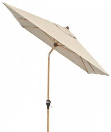 Slunečník s automatickým naklápěním s ultra uv ochranou Doppler ALU WOOD 210 x 140 cm - přírodní (slonovinová kost)