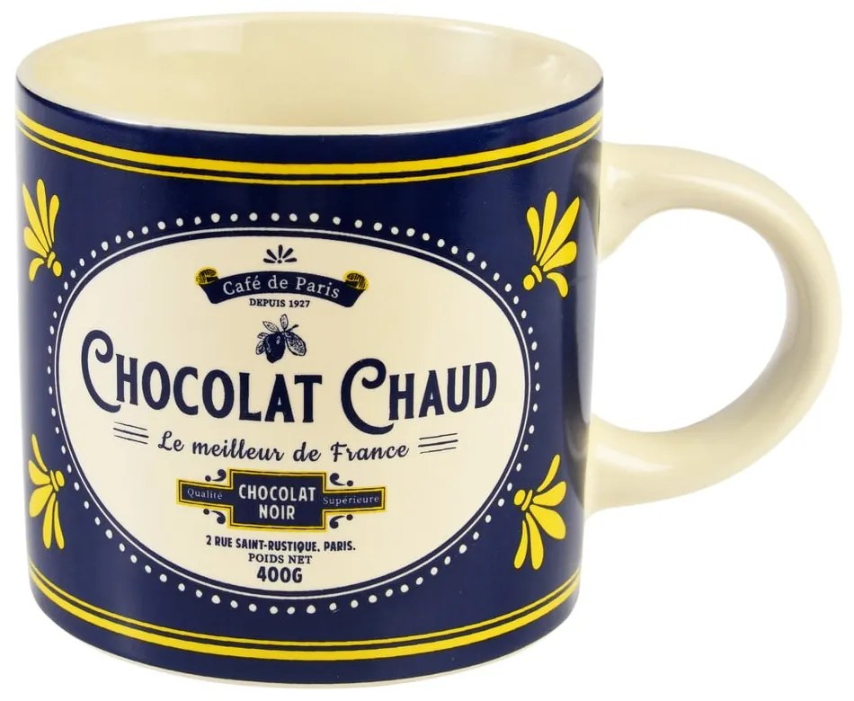 Tmavě modrý/krémový keramický hrnek 350 ml Chocolat Chaud – Rex London