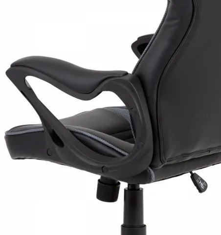 Kancelářská židle černo šedá MESH, houpací, kříž černý, KA-G406 GREY
