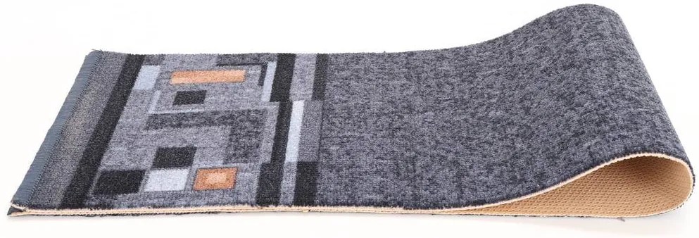 Associated Weavers, Protiskluzový běhoun na míru Bombay 97, šíře 80 cm, šedá, chodba / předsíň