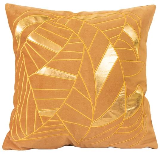 Luxusní povlak na polštář se zlatými prvky Barva: Žlutá, Motiv: B pruhy