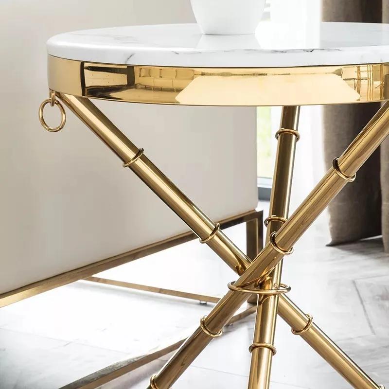 Odkládací stolek FABLE s mramorováním zlatá
