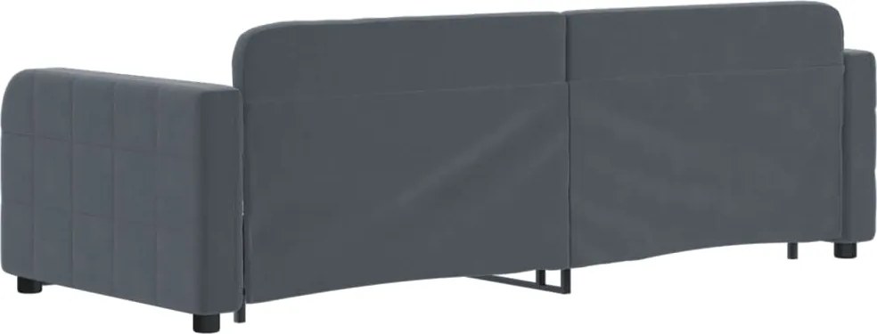 Válenda s přistýlkou a zásuvkami tmavě šedá 80 x 200 cm samet 3196971