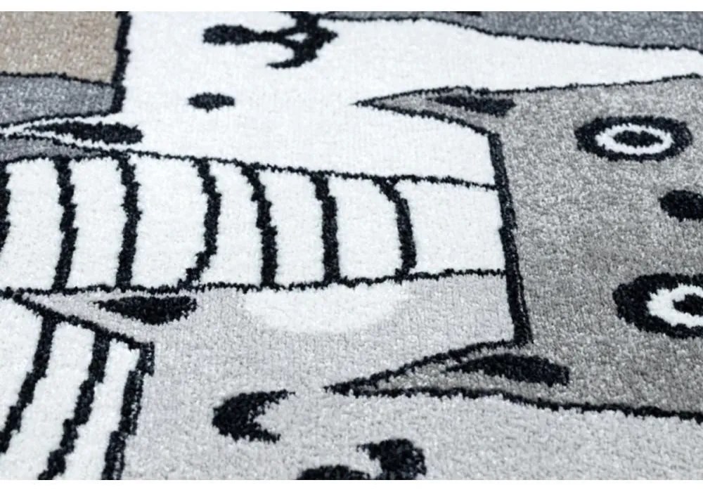 Dětský kusový koberec Kočky šedý 140x190cm