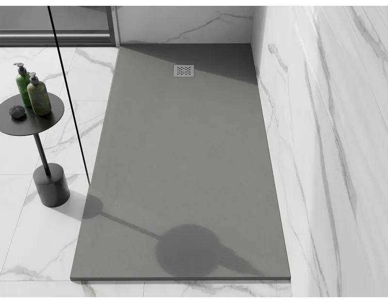 Mexen Stone+ kompozitní čtvercová sprchová vana 160 x 90 cm, Šedá-Beton - 44619016