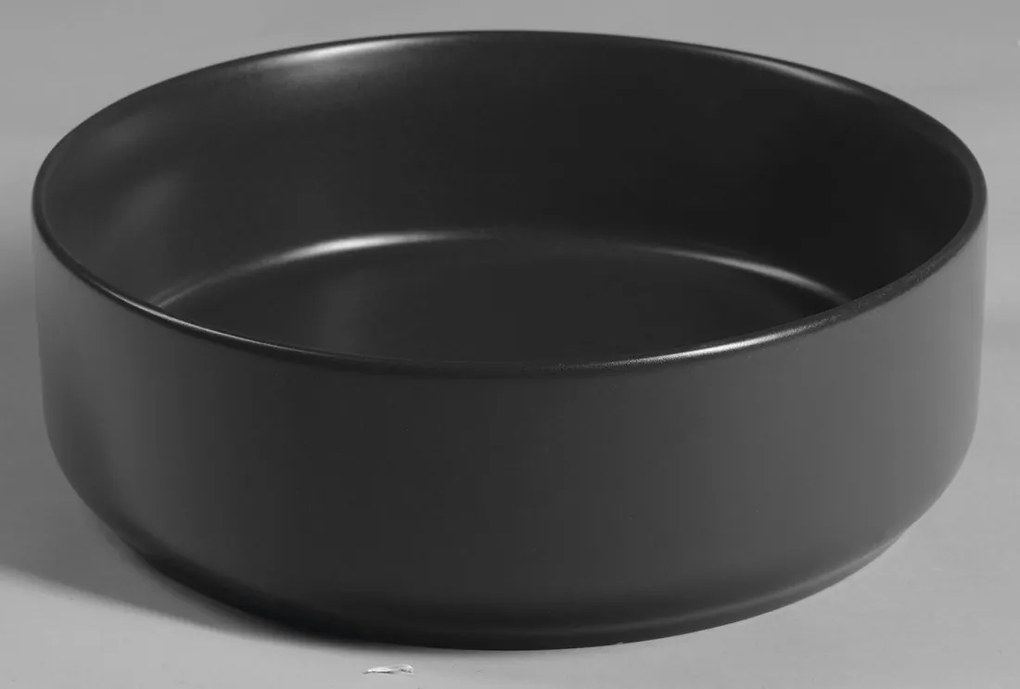 Isvea Isvea, INFINITY ROUND keramické umyvadlo na desku, průměr 36cm, černá mat, 10NF65036-2N