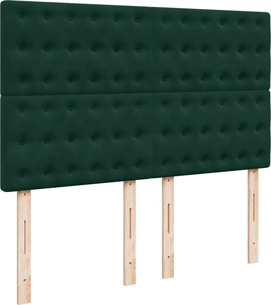 Box spring postel s matrací tmavě zelená 160x200 cm samet 3292397