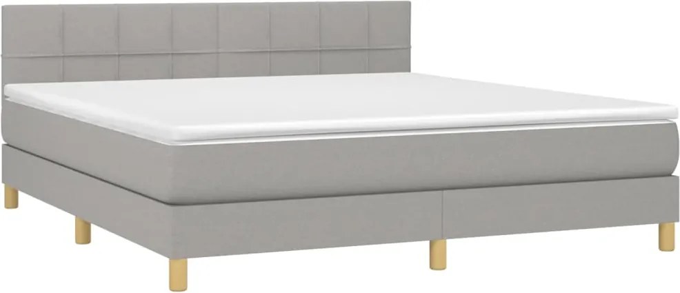 Box spring postel s matrací světle šedá 180 x 200 cm textil 3140633