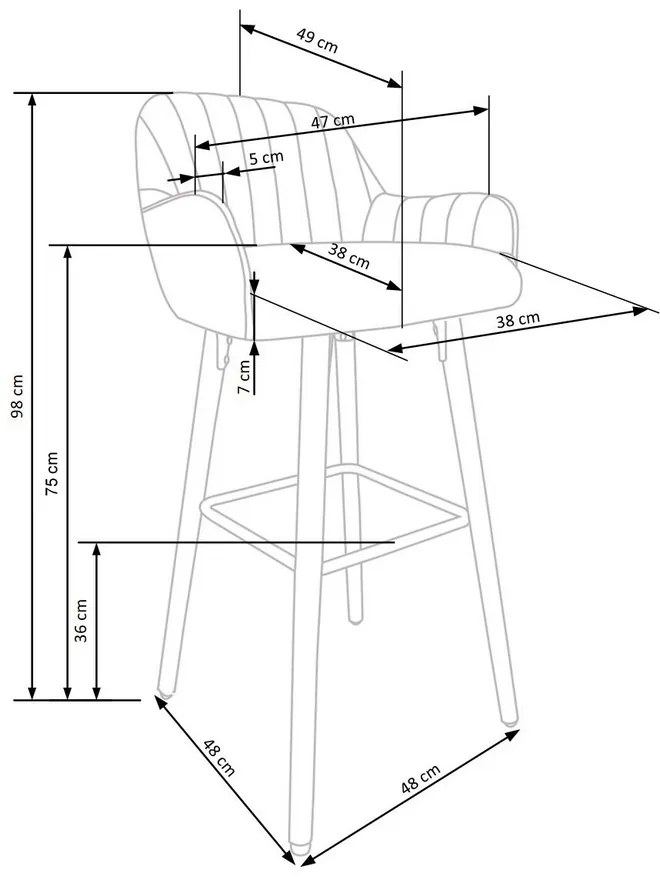 Barová židle Alessia, tmavě zelená