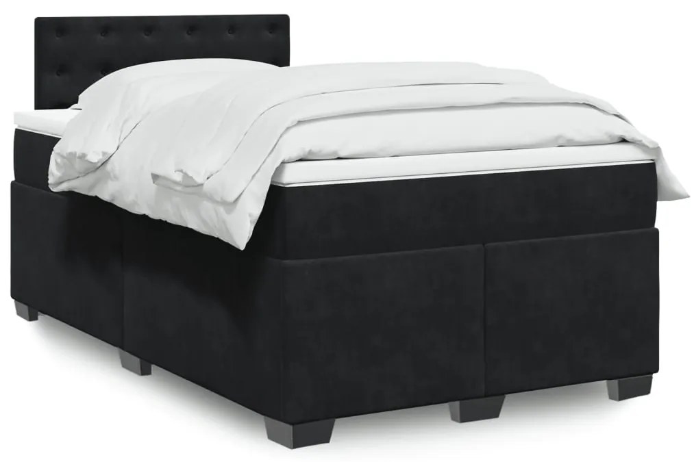 Box spring postel s matrací černá 120 x 190 cm samet 3286272