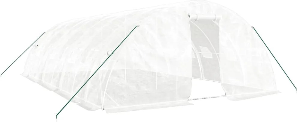 Skleník s ocelovým rámem bílý 40 m² 8 x 5 x 2,3 m 3188096