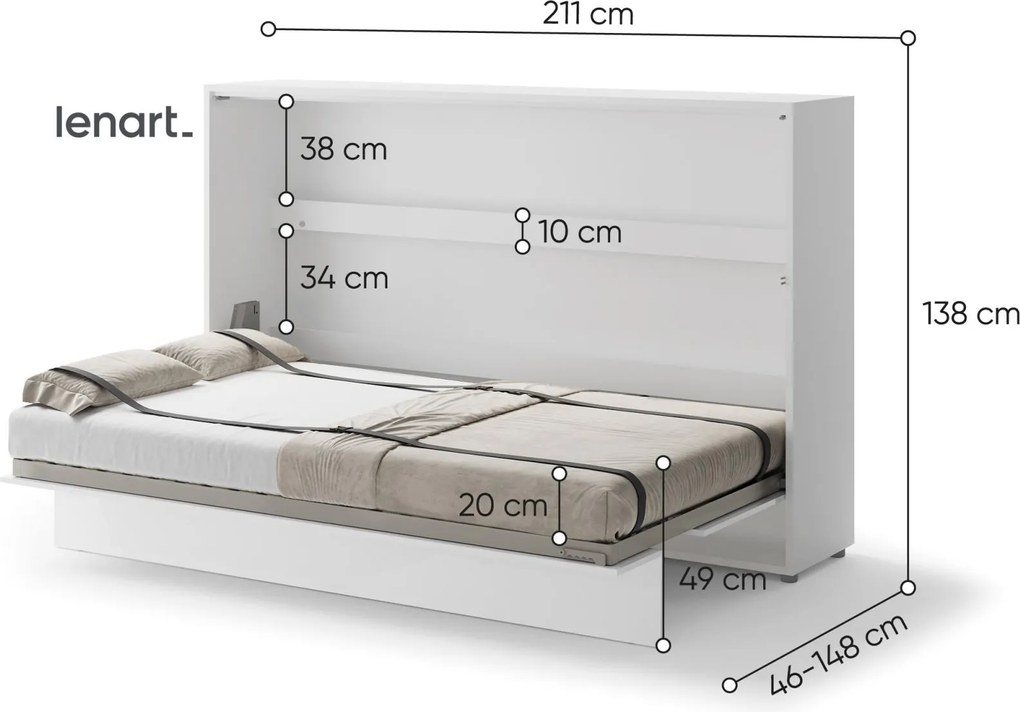 Výklopná postel 120 REBECCA bílá
