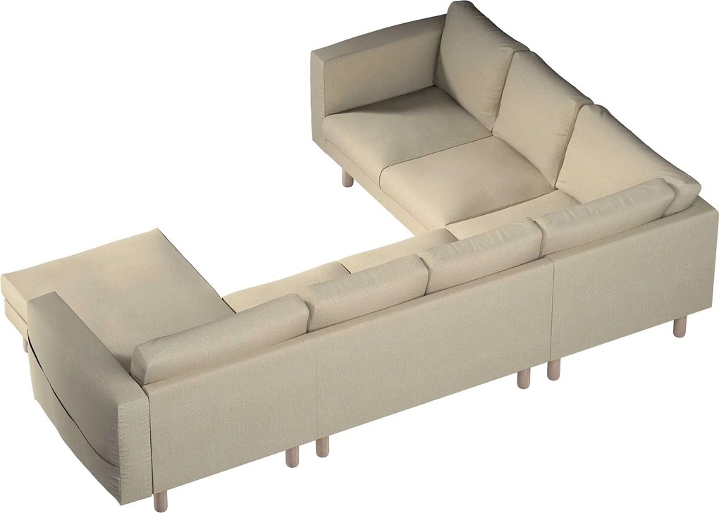 Potah na pohovku IKEA Norsborg rohová, 5-místná se šezlongem barva béžová látka pletený vzor