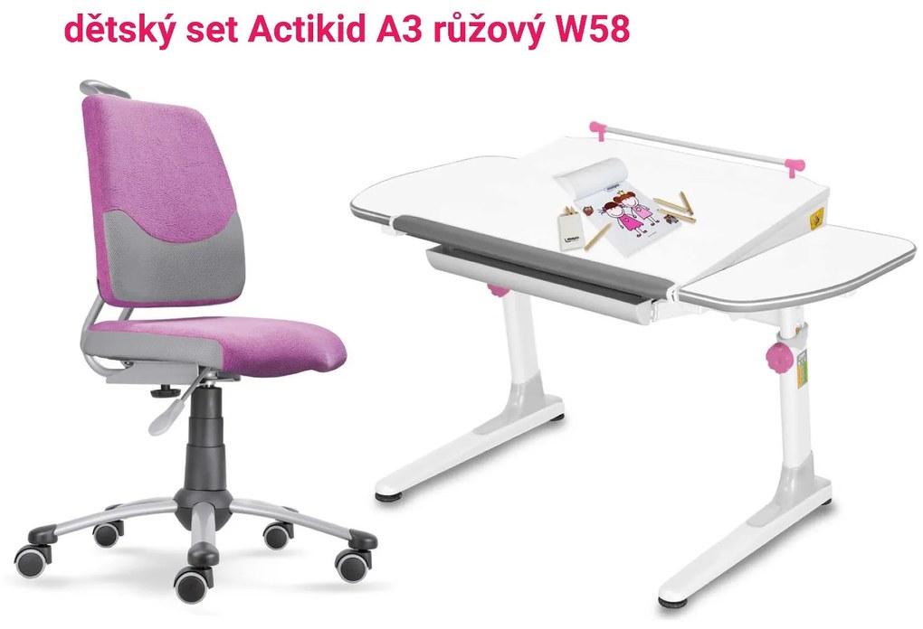 Mayer Dětský set růžový Actikid - Profi bílý s bílou podnoží