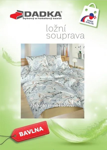 DADKA Povlečení bavlna Milaya mentol 140x200, 70x90 cm