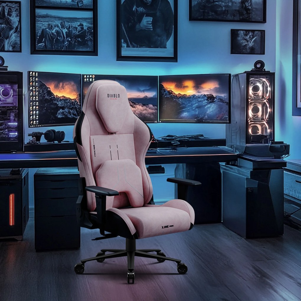 Herní židle Normal Size, černý-růžový: Diablo X-One Prime Akira Pink