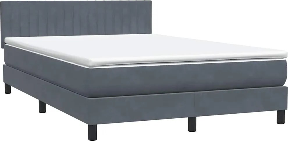 Box spring postel s matrací tmavě šedá 160x210 cm samet 3316408