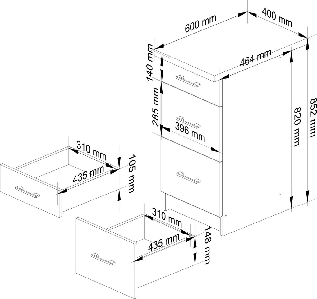 Kuchyňská skříňka OLIVIE III 40x85 cm matná bílá/dub sonoma