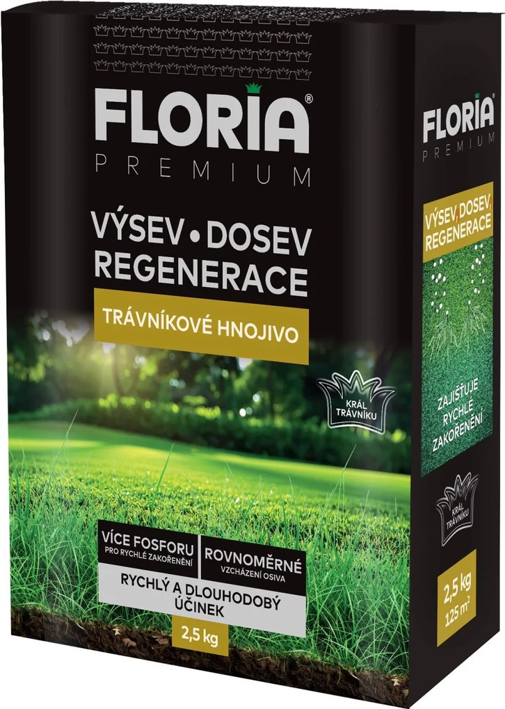 FLORIA PREMIUM Trávníkové hnojivo pro výsev, dosev a regeneraci 2,5 kg