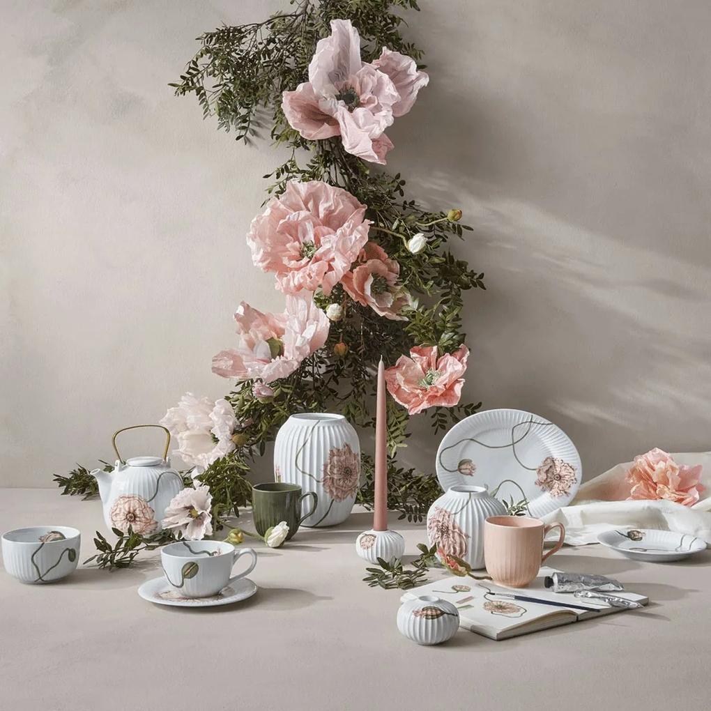 KÄHLER Porcelánová váza Hammershøi Poppy 20 cm, růžová barva, bílá barva, porcelán