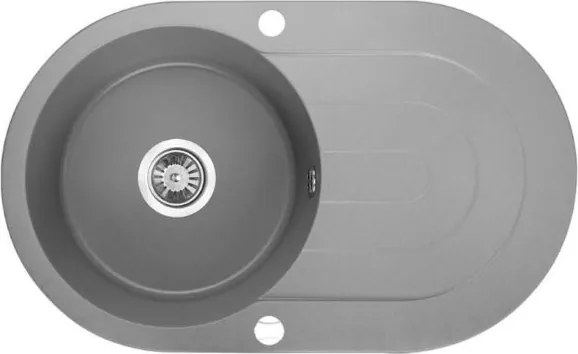 Laveo Dafne, 1-komorový granitový dřez 780x470x204 mm, šedá, LAV-SBD_581T
