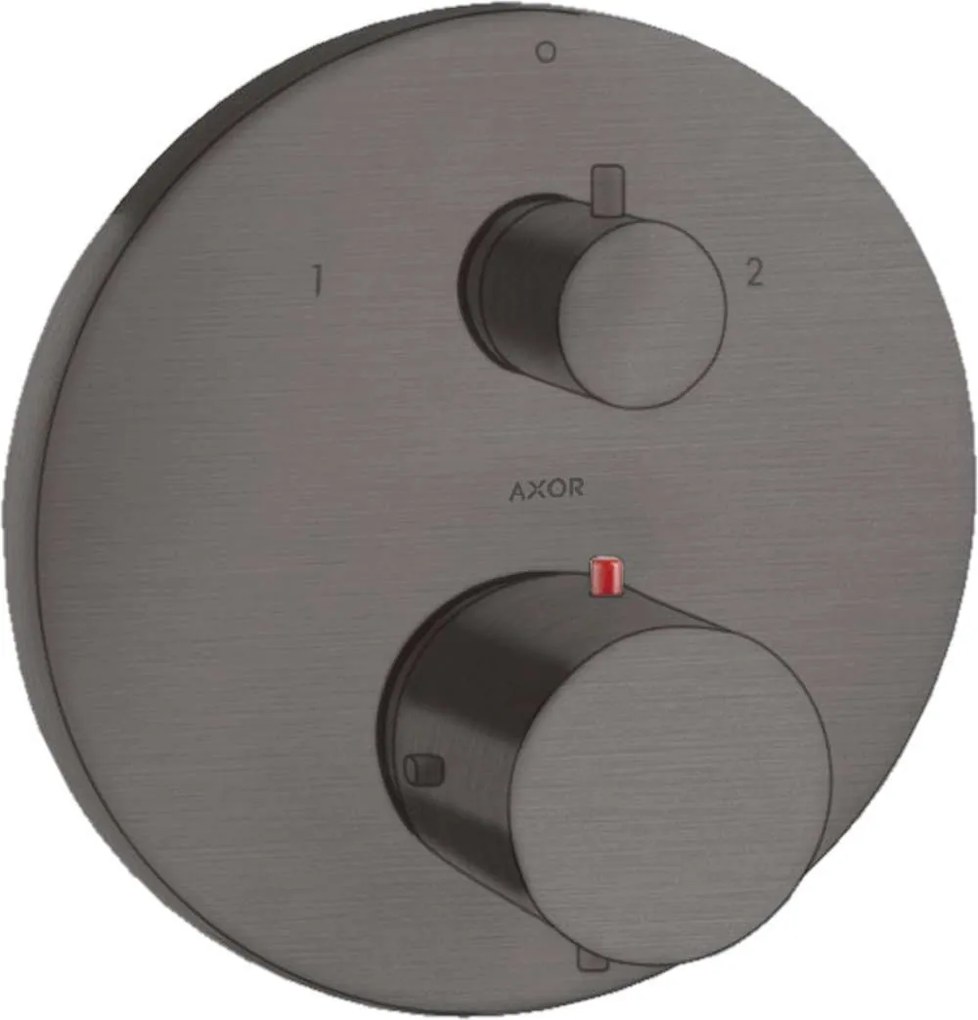 Axor Starck - Termostatická baterie pod omítku, pro 2 spotřebiče, kartáčovaný černý chrom 10720340