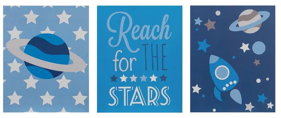 Dětské obrázky v sadě 3 ks 16x20 cm Reach for the Stars – Premier Housewares