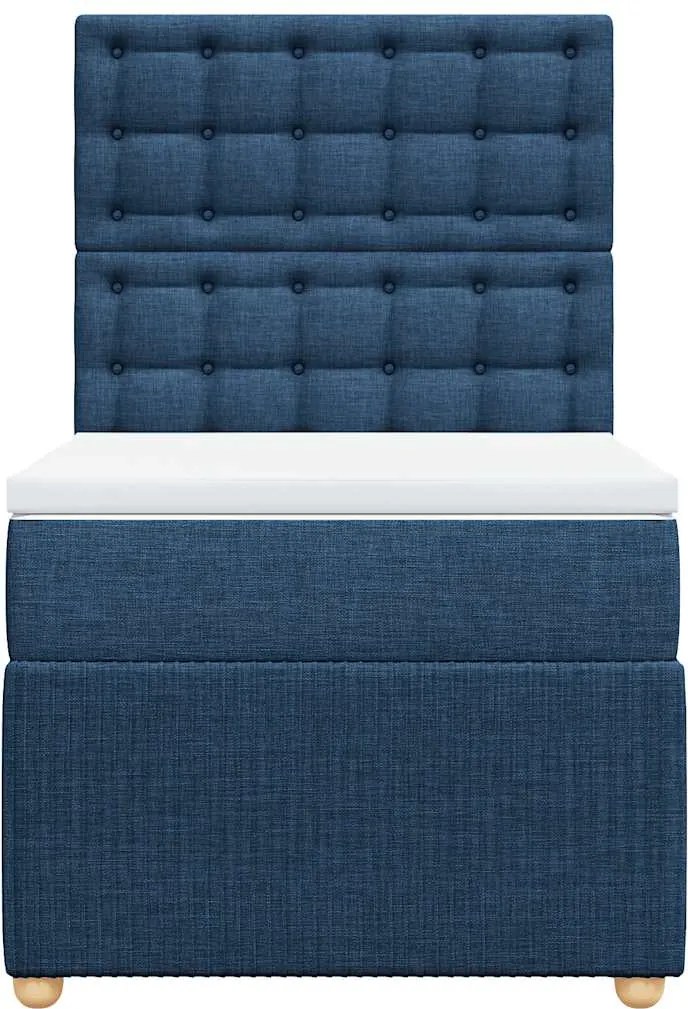 Box spring postel s matrací modrá 80x200 cm textil 3294203