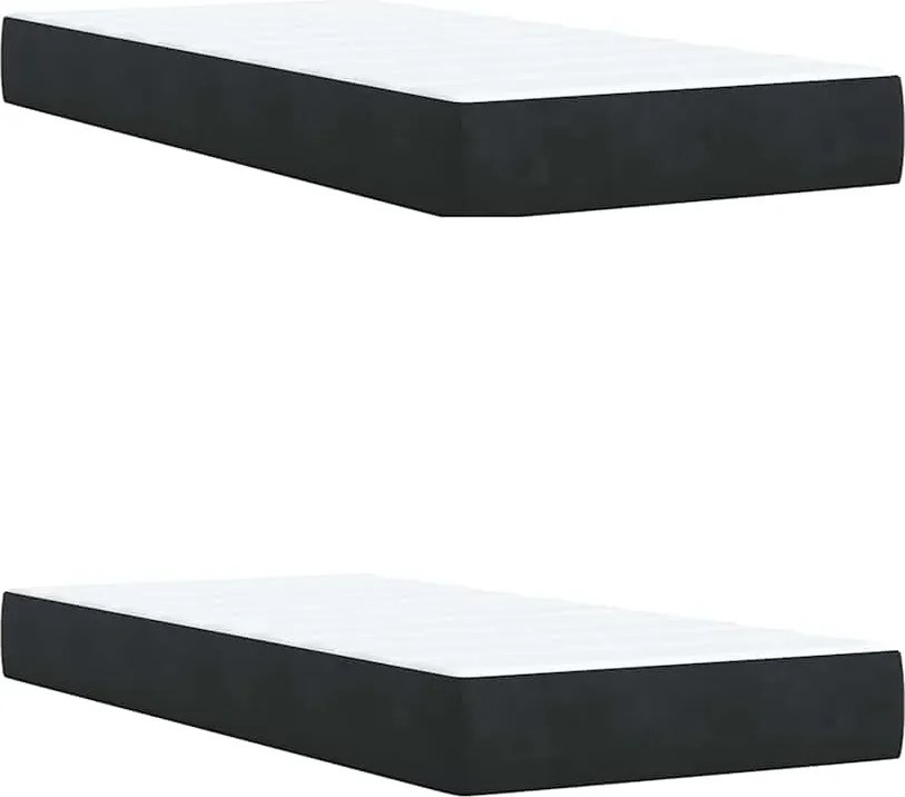 Box spring postel s matrací černá 200x200 cm samet 3285664