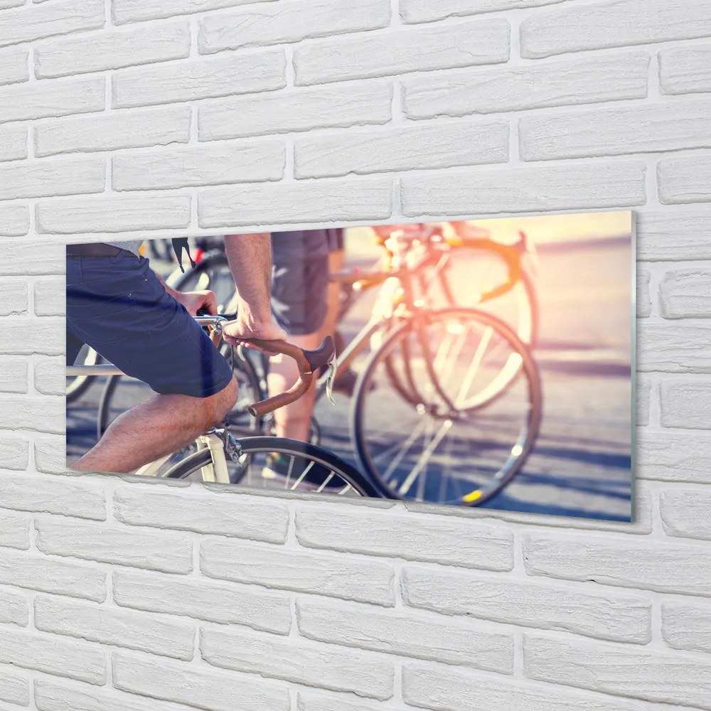 akrylový obraz cyklisté lidí 120x60 cm