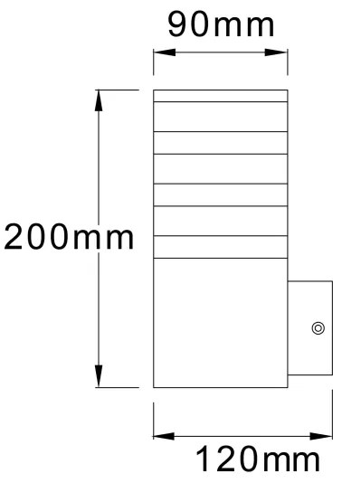 Venkovní nástěnné svítidlo TEKSAS 1xE27/12W/230V IP44 antracit