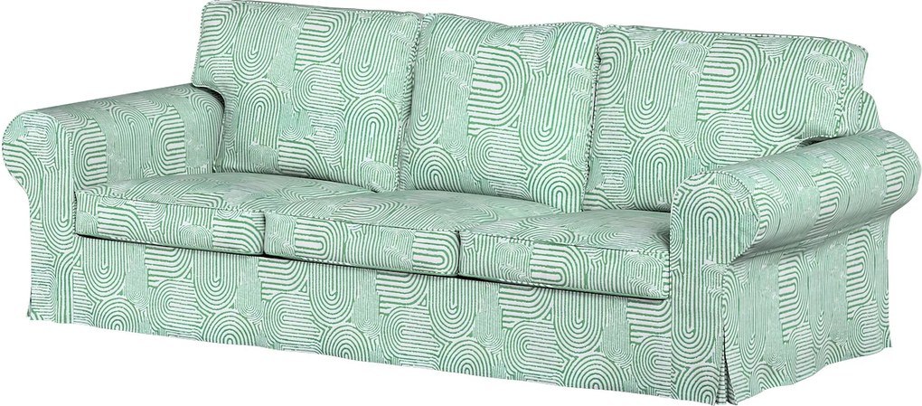Potah na pohovku IKEA Ektorp 3-místná, nerozkládací barva zelená látka pletený vzor, vzorované