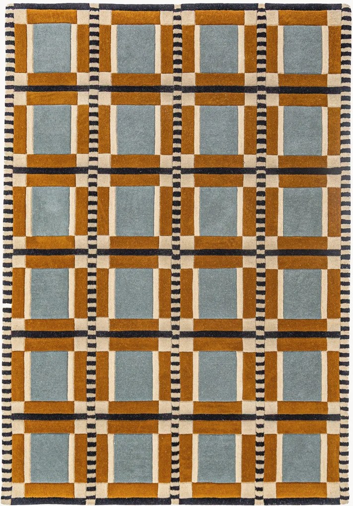 Ručně všívaný vlněný koberec's nízkým vlasem Quadro