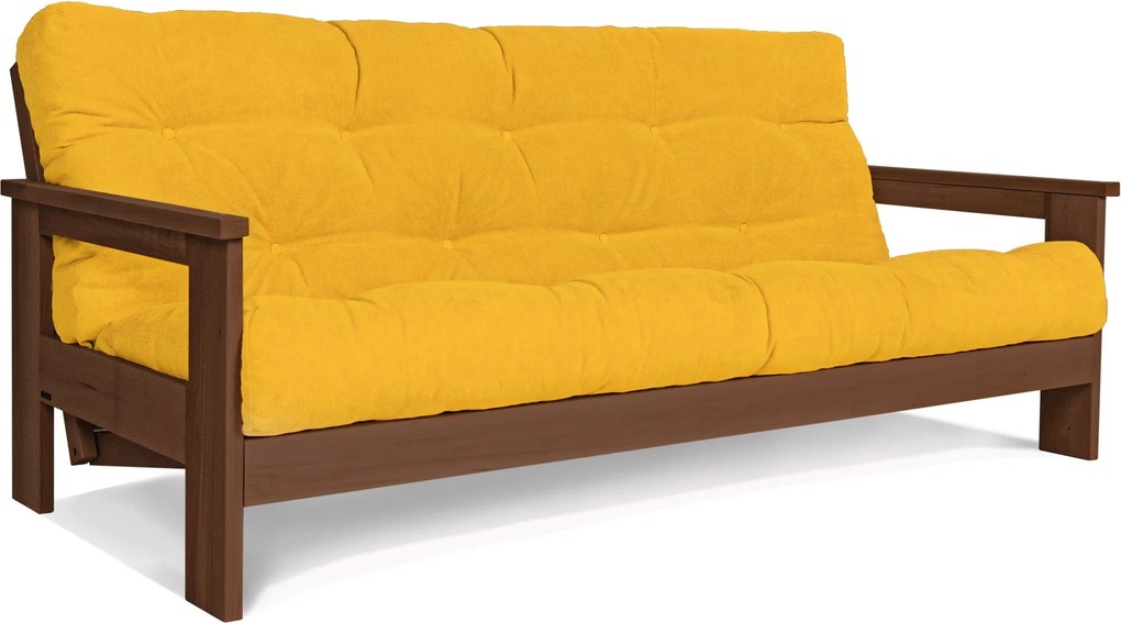 Marior Home Rozkládací futonová pohovka Mexico - Ořech olejovaný / Yellow