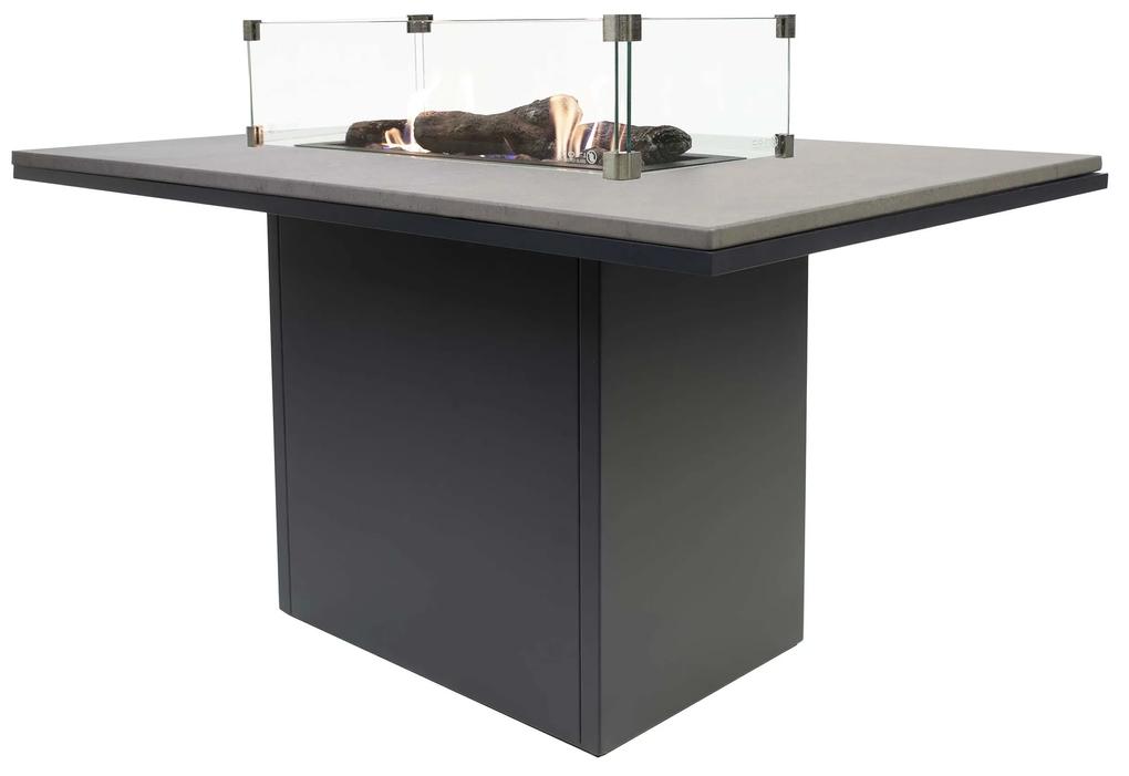 Krbový plynový stůl Cosiloft 120 vysoký jídelní stůl černý rám / deska šedá (neobsahuje sklo) COSI