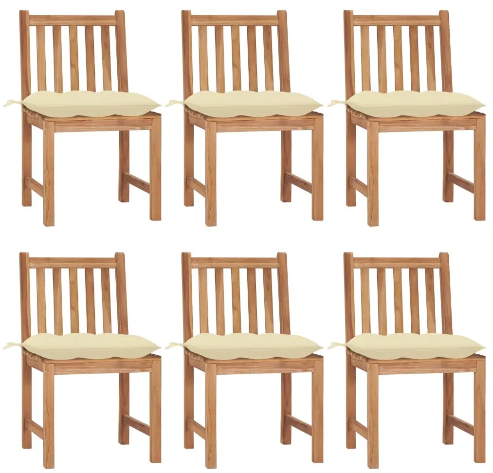 Zahradní židle 6 ks s poduškami masivní teak 3073132