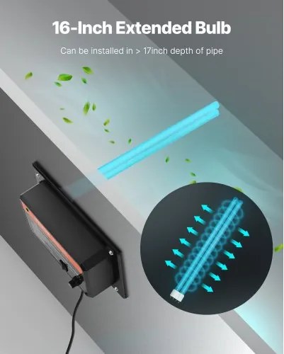 HVAC čistička vzduchu pro celý dům 36 W 40,6 cm UV světlo v potrubí pro AC systémy