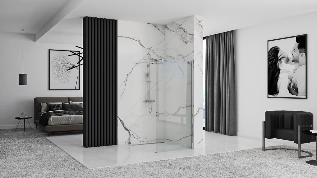 Rea AERO 70, sprchová zástěna WALK IN, 70 x 195 cm, 8mm, chromový profil - čiré sklo, REA-K7840