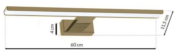 Nástěnné LED svítidlo Shine1, 1x LED 13,8w, 4000k, (60 cm), c