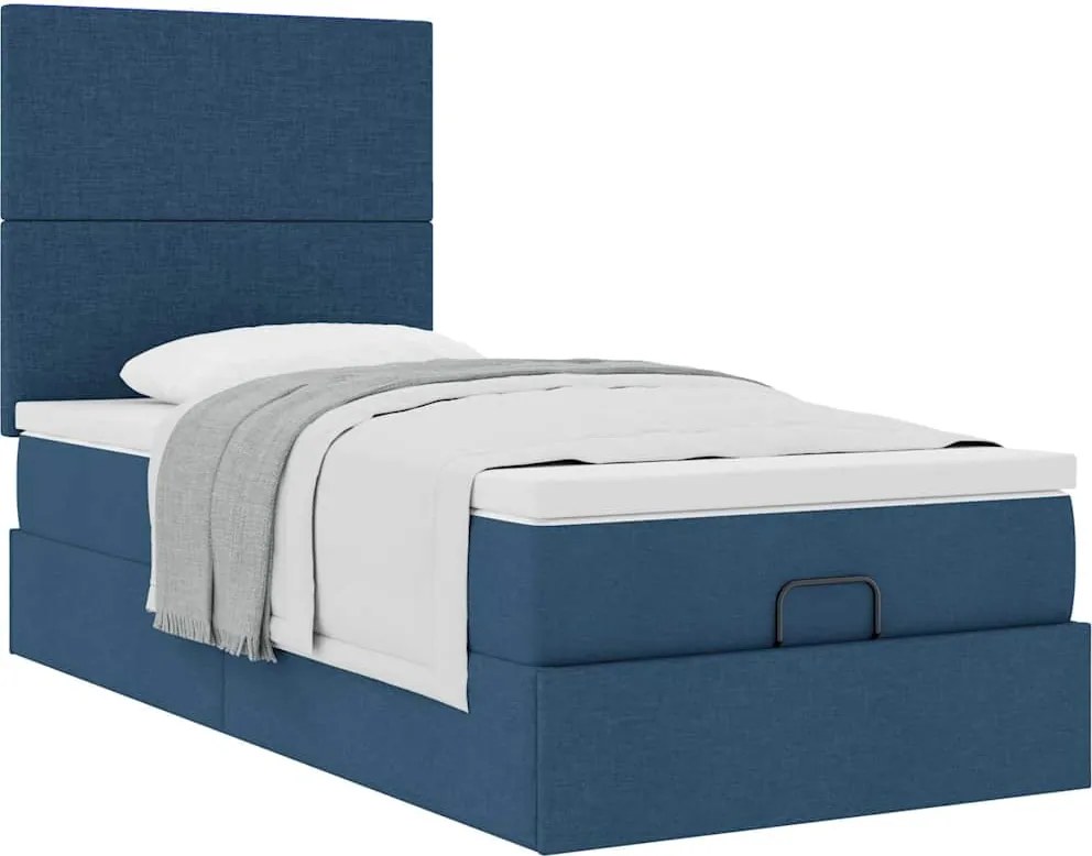 Osmanský rám postele s matrací modrá 90x190cm textil 3313042