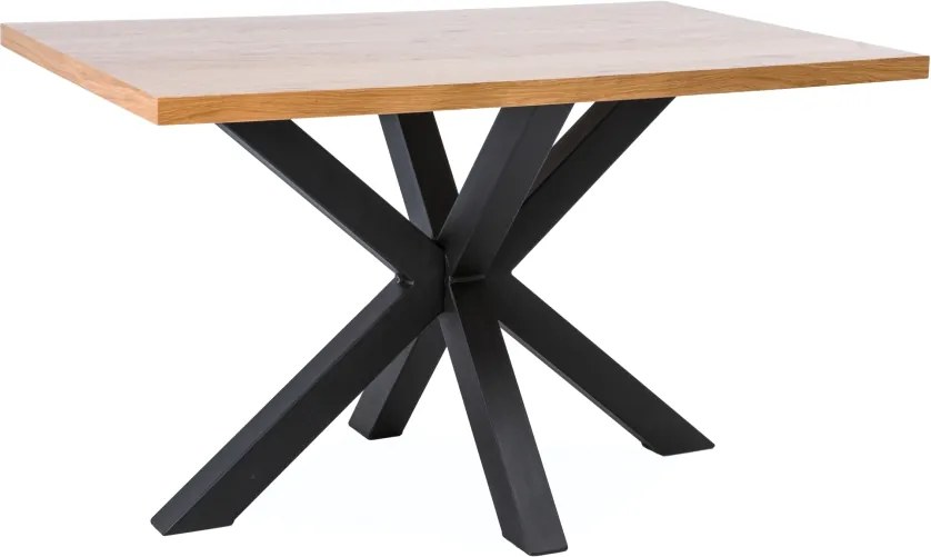 MAXIVA Jídelní stůl - CROSS, 150x90, dýha dub/černá