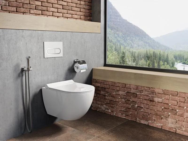 Ravak WC tlačítko Chrome bílé - X01455