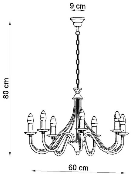 Sollux SL.0219 - Lustr na řetězu MINERWA 7 7xE14/40W/230V černá